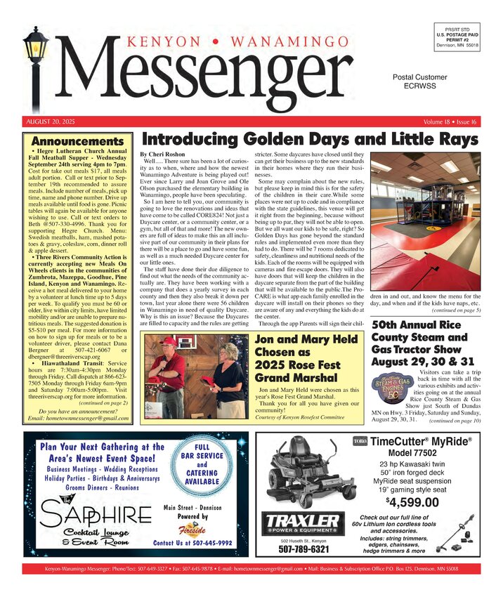 Home - Wanamingo Messenger