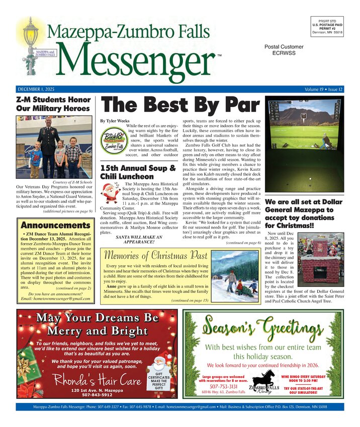 Home - Mazeppa-Zumbro Falls Messenger
