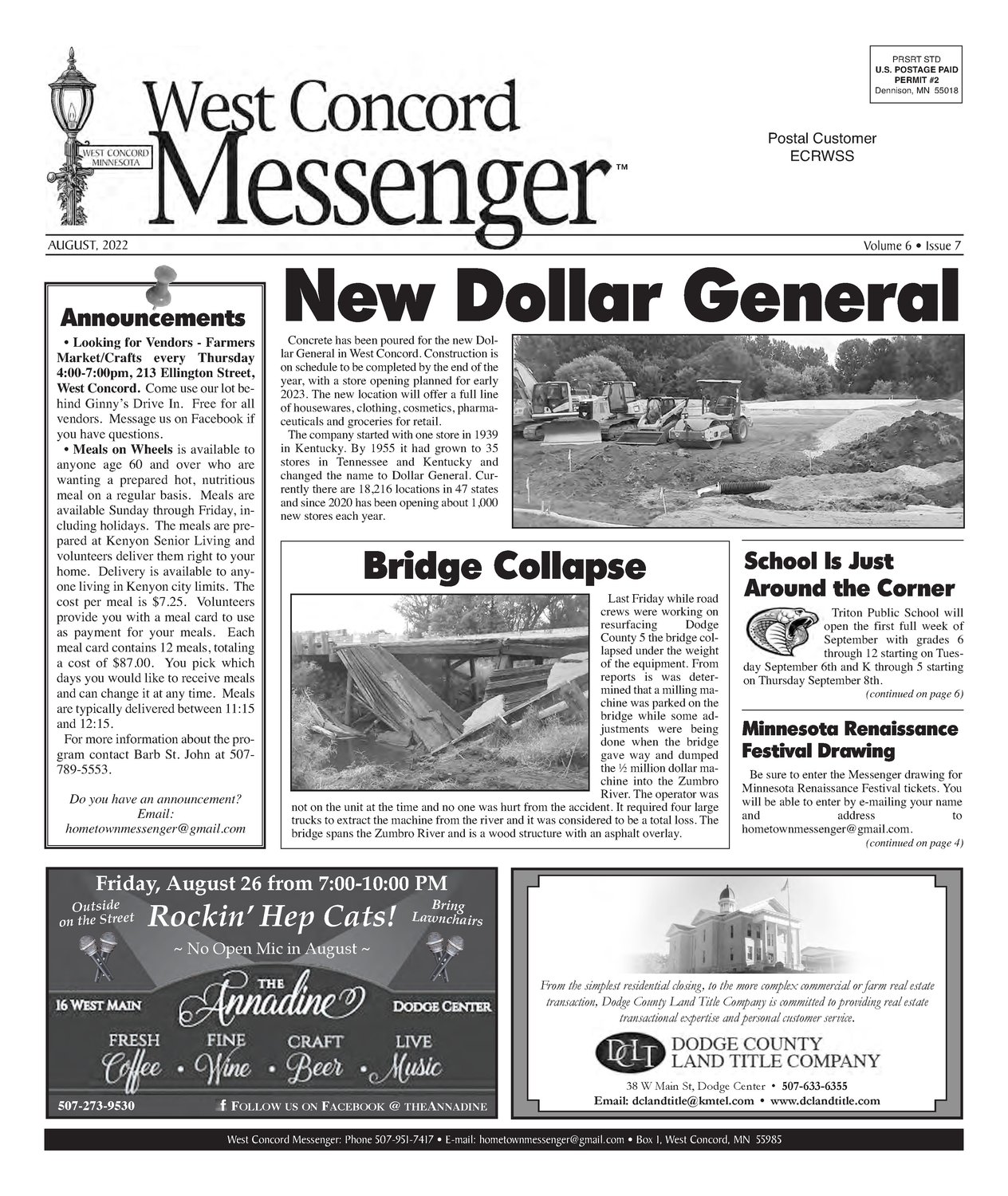 West Concord Messenger August 2022 - West Concord Messenger