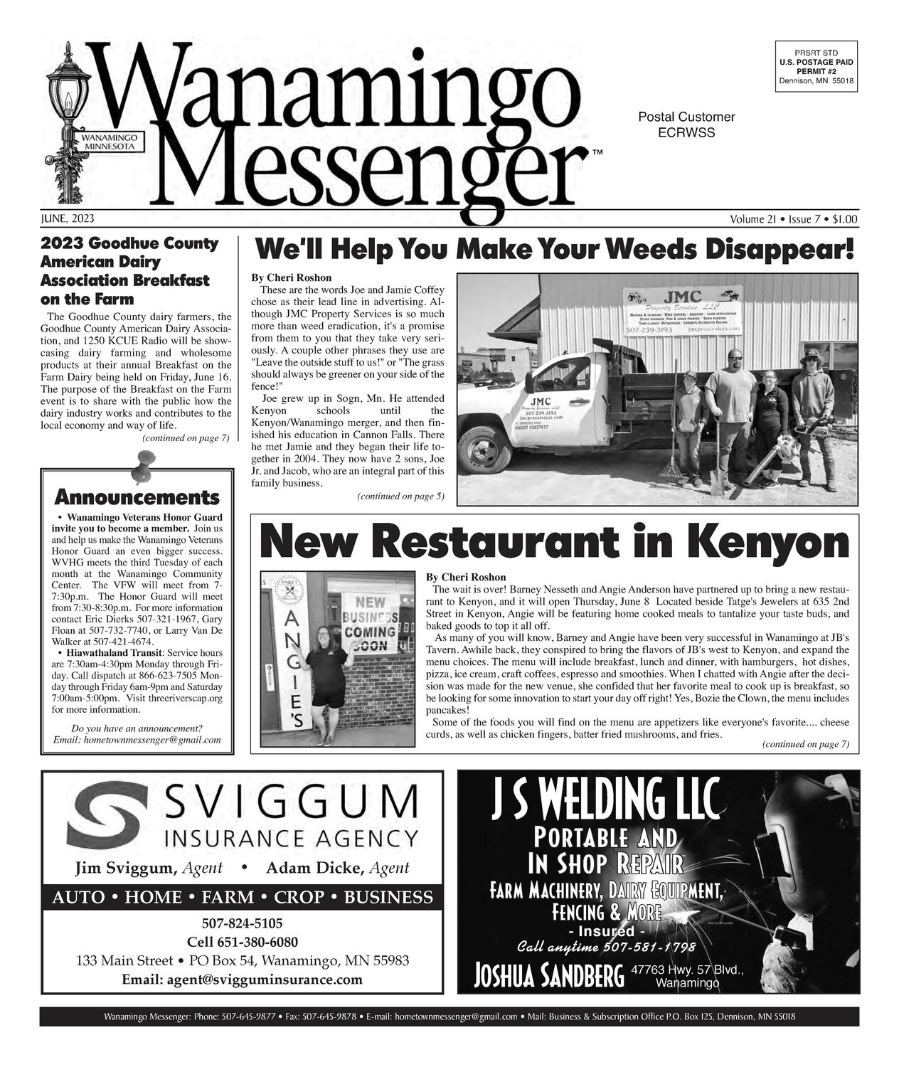 Wanamingo Messenger June 2023 - Wanamingo Messenger