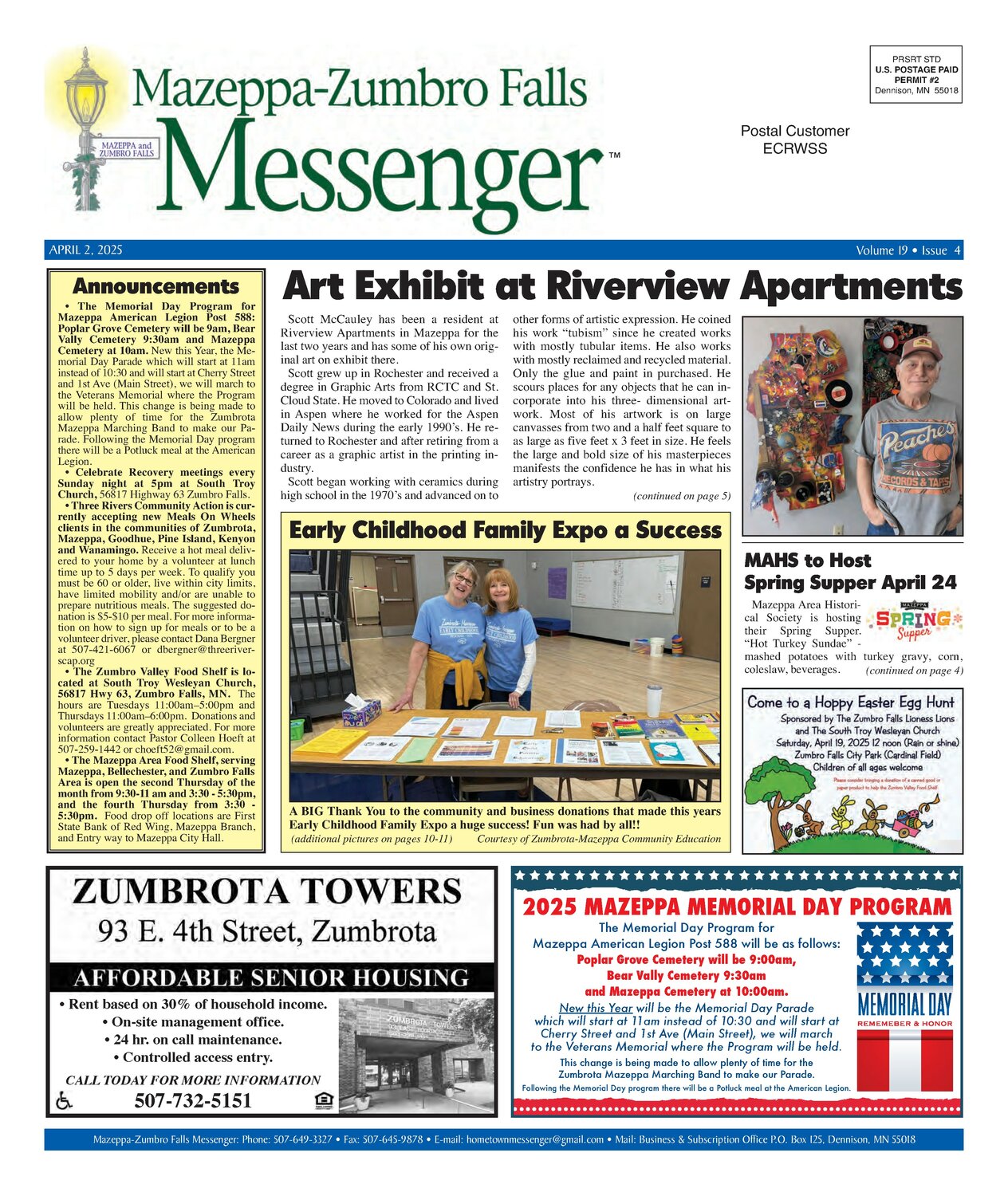 Mazeppa-Zumbro Falls Messenger April 2025 - Mazeppa-Zumbro Falls Messenger