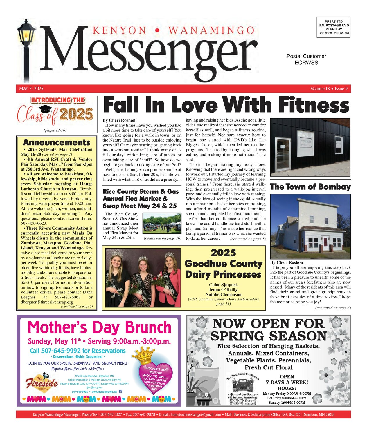 Kenyon-Wanamingo Messenger May 2025 Issue 1 - Wanamingo Messenger