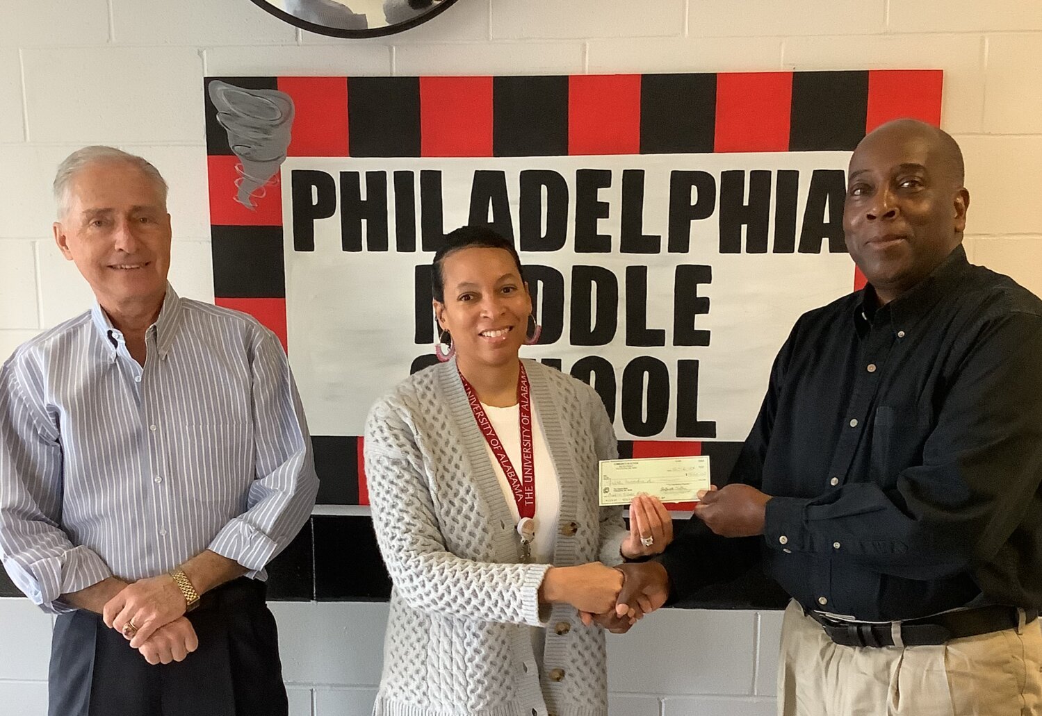 Donates to Philadelphia Middle School