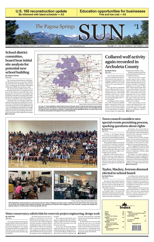 Calendar - The Pagosa Springs Sun