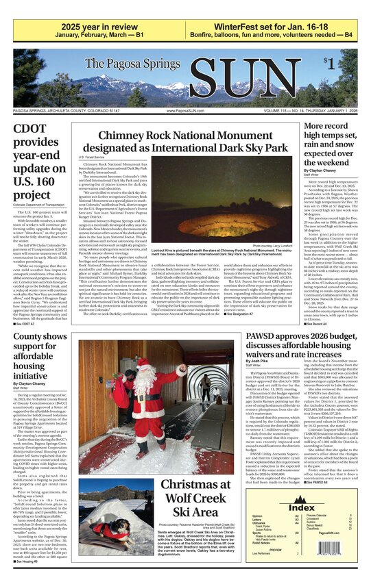 Calendar - The Pagosa Springs Sun