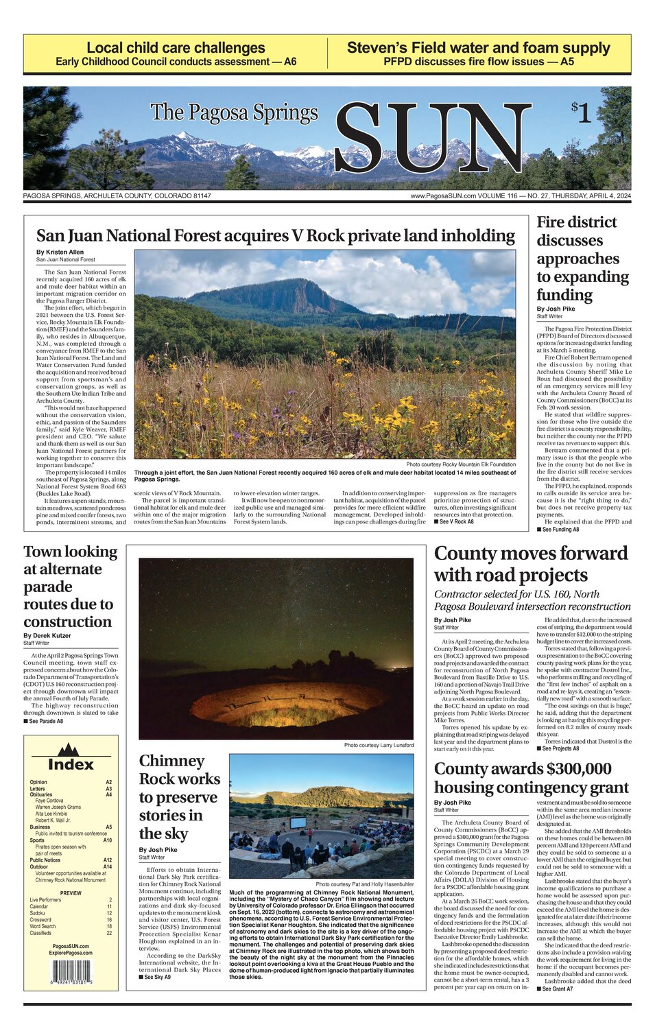 Apr 4, 2024 - The Pagosa Springs Sun