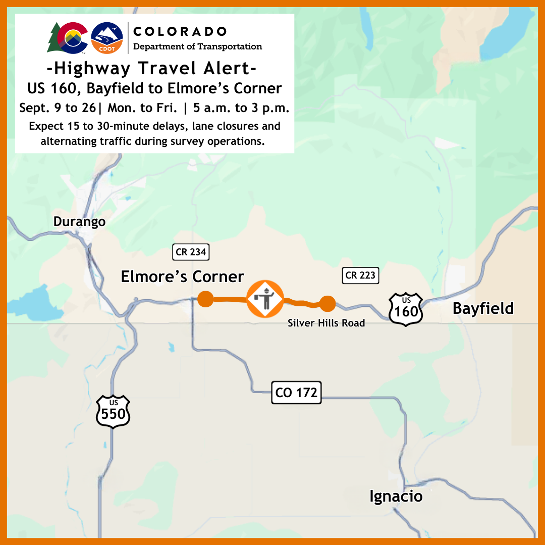Plan for up to 30-minute delays on U.S. 160 west of Bayfield Sept. 9 to ...
