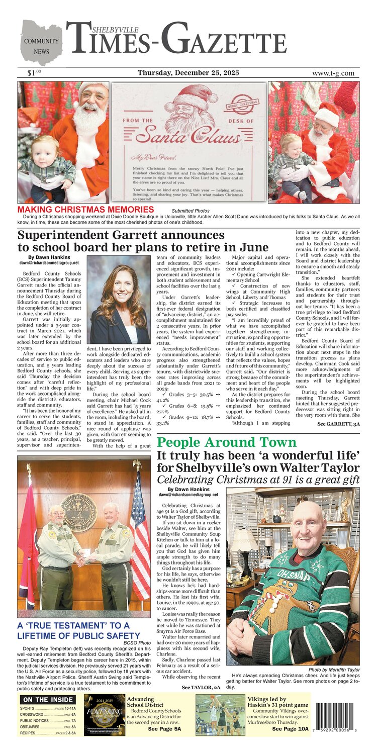 E-Edition Dec. 25, 2025 - Shelbyville Times-Gazette